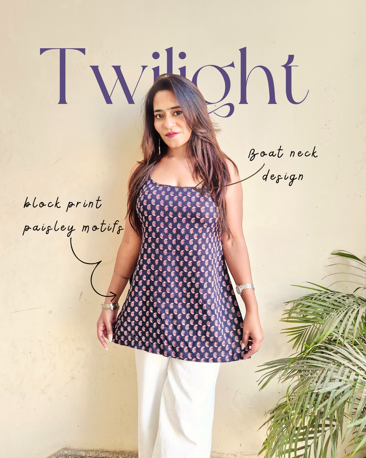 Twilight Rayon Hand Block Padded Short Kurti - Navy Blue – Kaladori